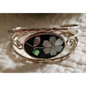 alpaca | Jewelry | Vintage Alpaca Mexican Silver Mother Of Pearl Flower ...